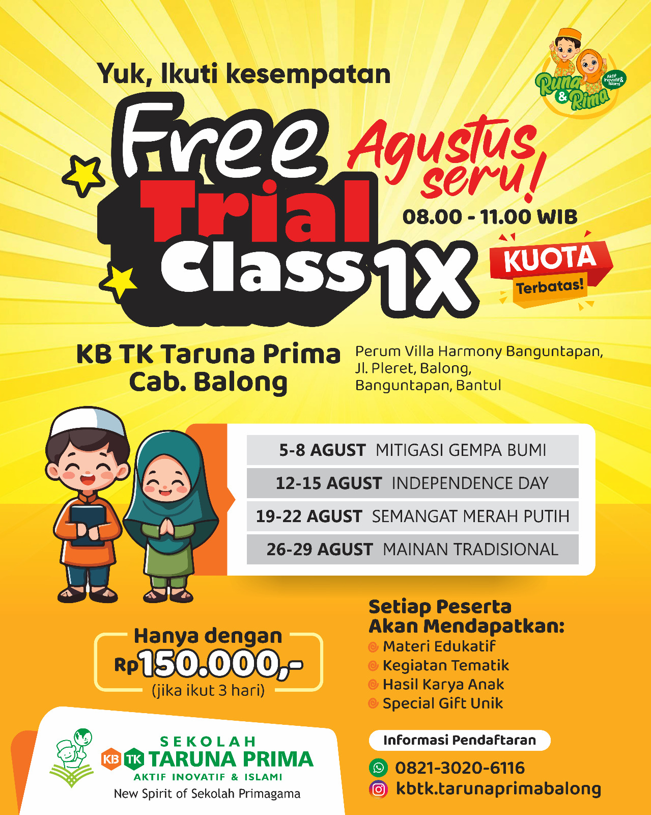 [Free Trial Class KB TK Taruna Prima Balong 2025] — Solusi Pendidikan Anak Usia Dini yang Aktif ...